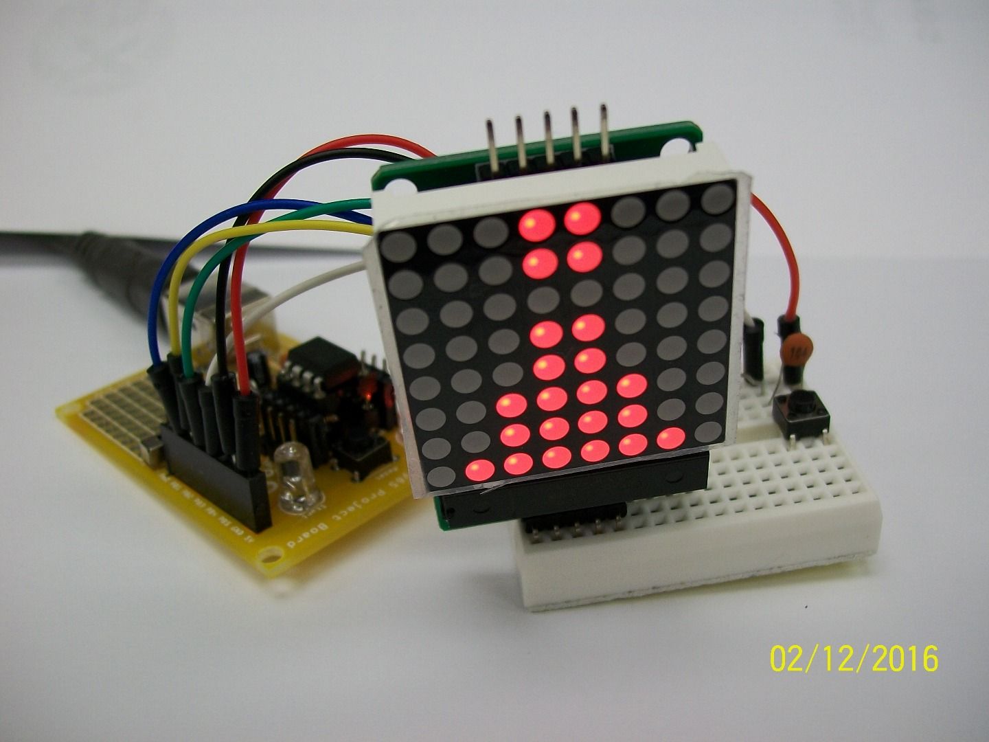 V-USB ATtiny85 Project Board and an 8x8 Red LED Matrix Display : 10 ...