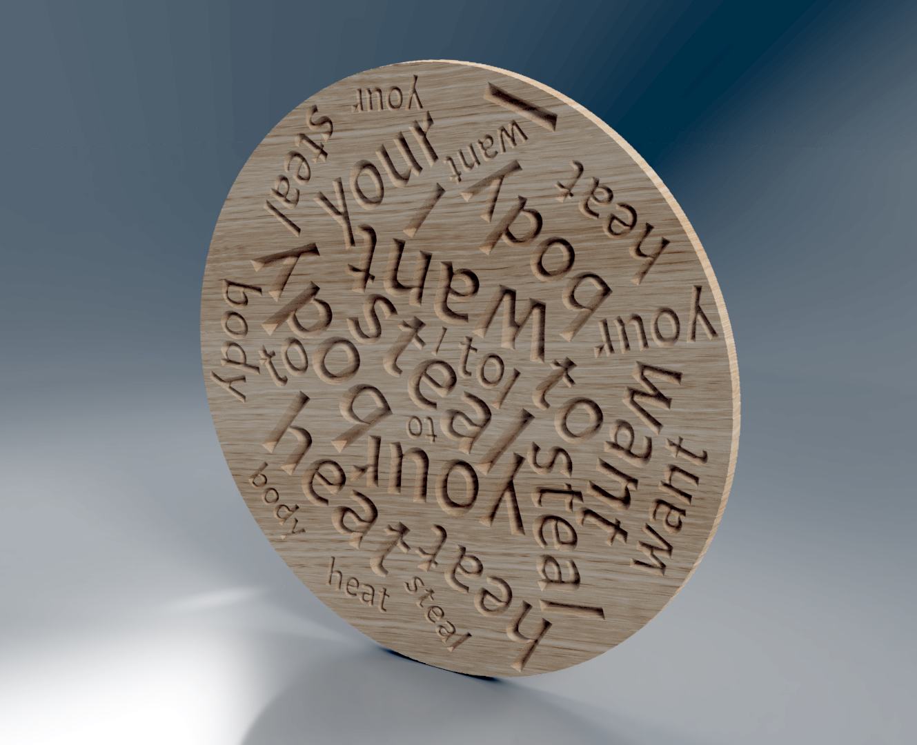 V-carving 'Hidden Messages' on Wood Using Wordclouds.com, Inkscape ...