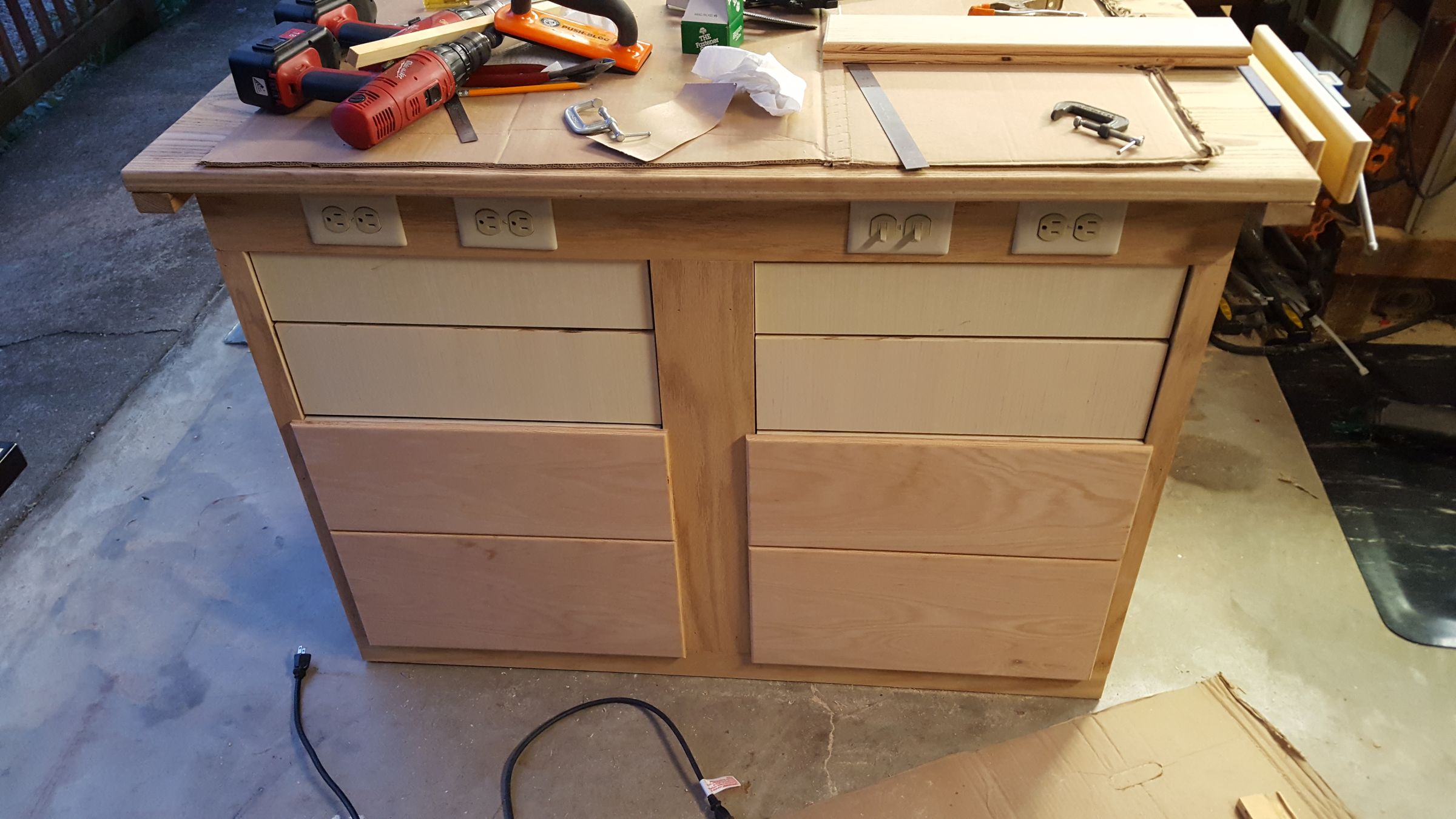 Workbench With Drawers, Power, and Wood Vise : 15 Steps (with Pictures ...
