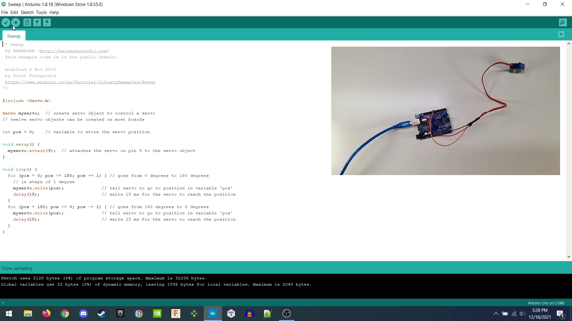 How to Control the SG90 Servo Motor With the Arduino UNO : 7 Steps ...