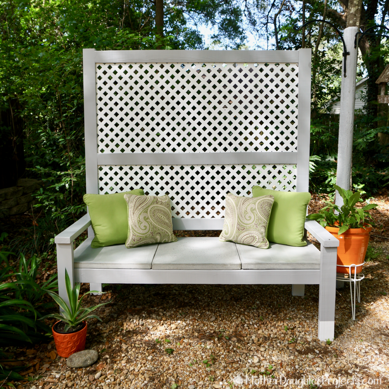 Outdoor Privacy Bench With Concrete Seat : 10 Steps (with Pictures ...