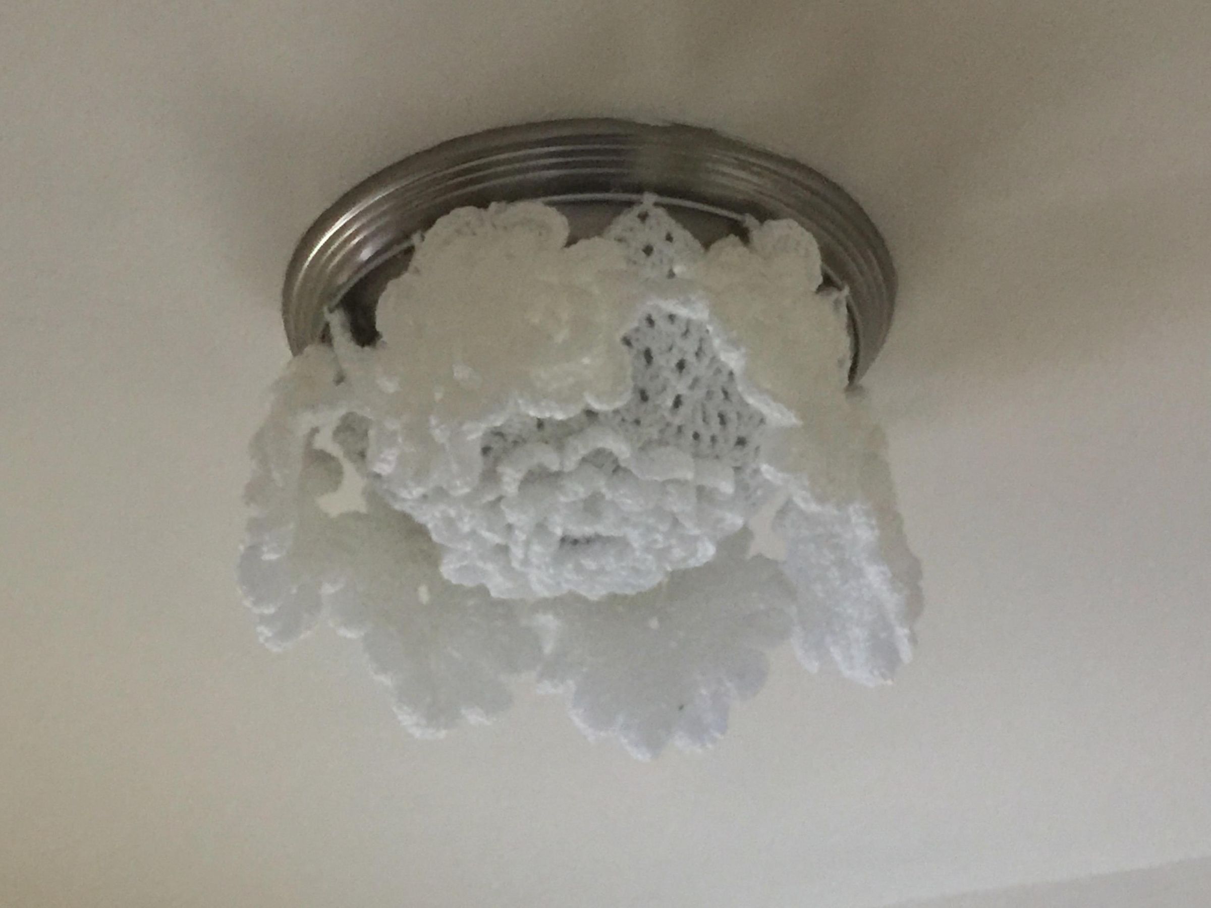Boho Crochet Ceiling Light Globe Cover : 4 Steps (with Pictures ...