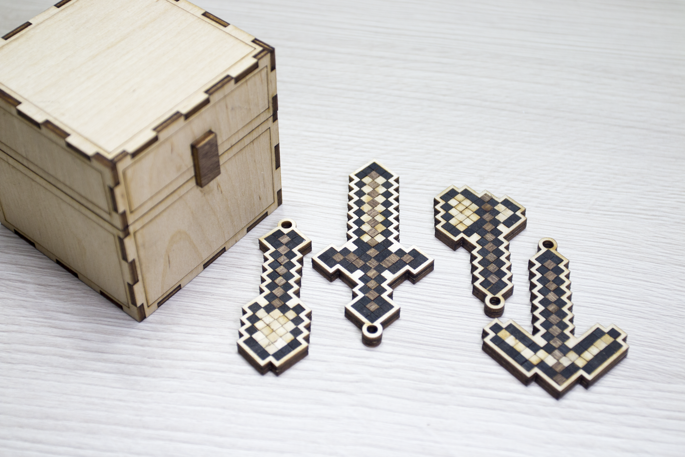 Minecraft Keychain Plywood Laser Cut : 4 Steps (with Pictures ...