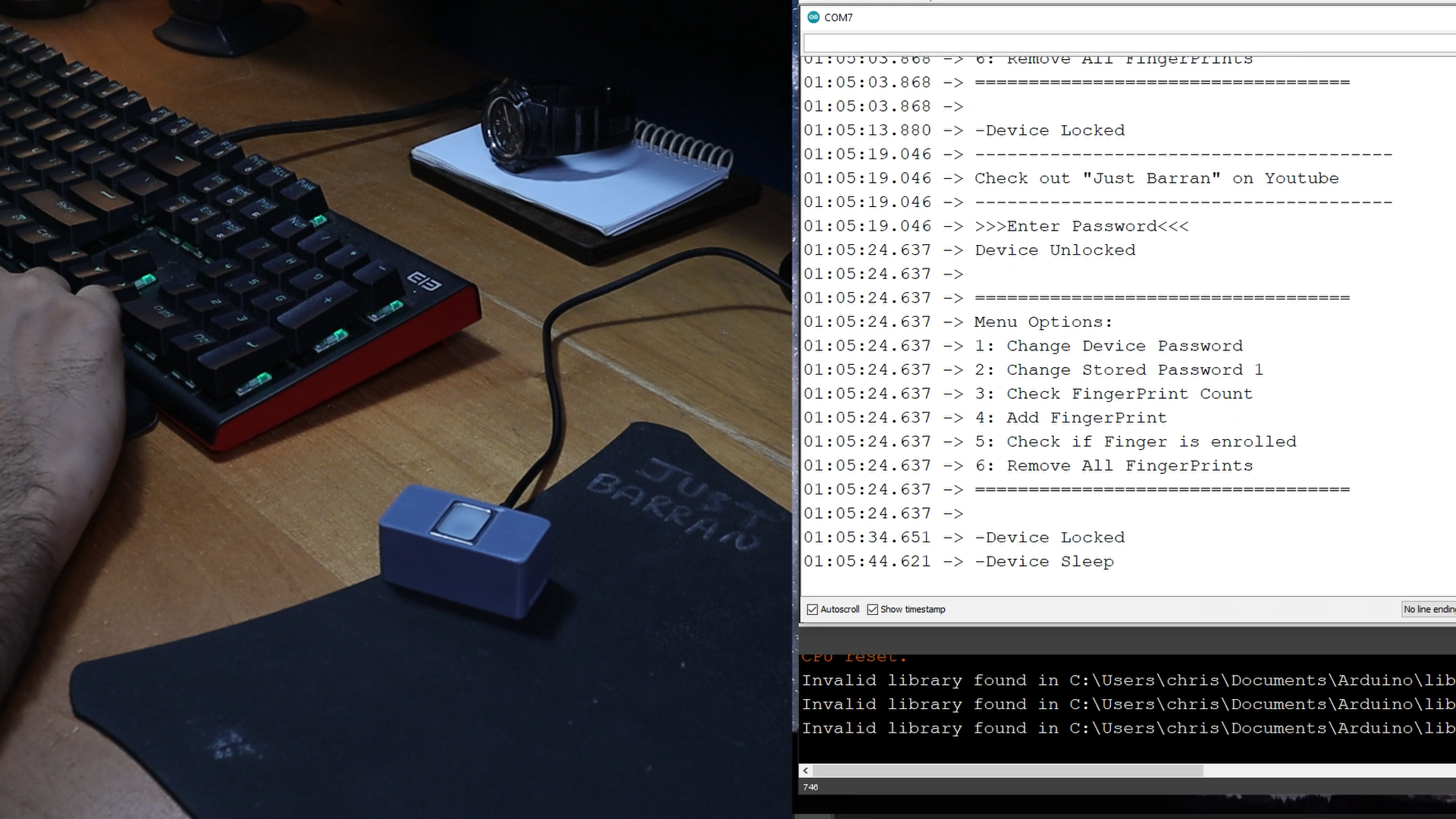DIY Fingerprint Login for Any Computer (xiao + Arduino + Gt521f32) : 7 ...