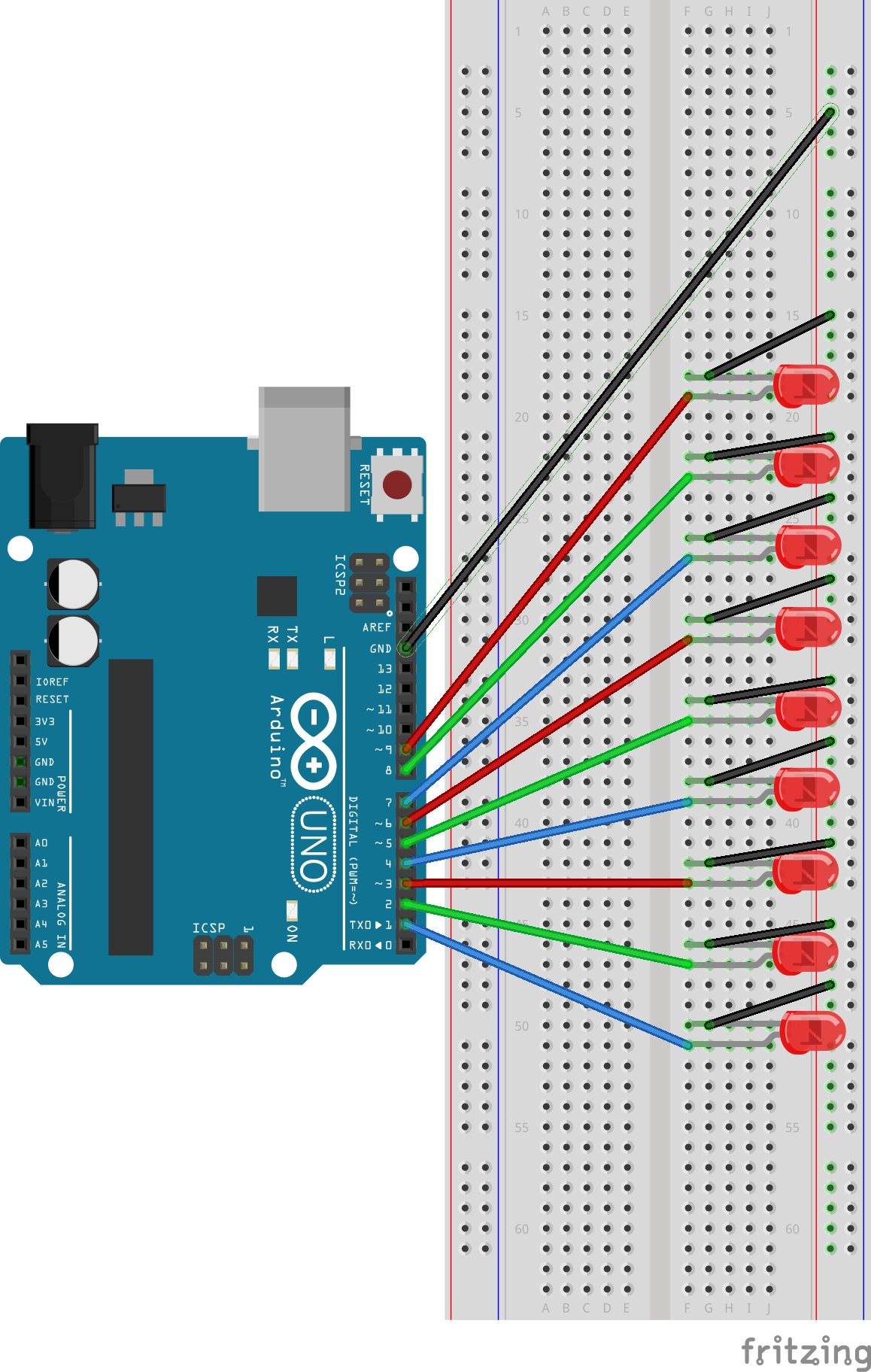 Arduino LED Chaser ( With 5 Effects ) : 4 Steps (with Pictures ...