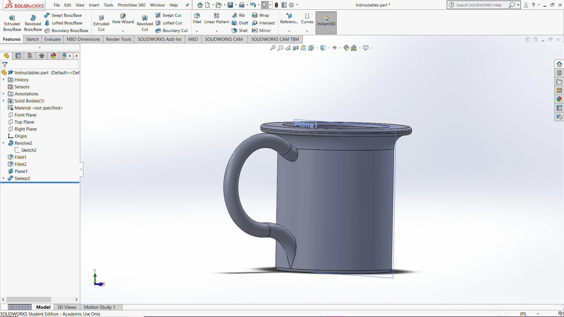 Differentiating Between the Sweep and Loft Commands on Solidworks 2020 ...