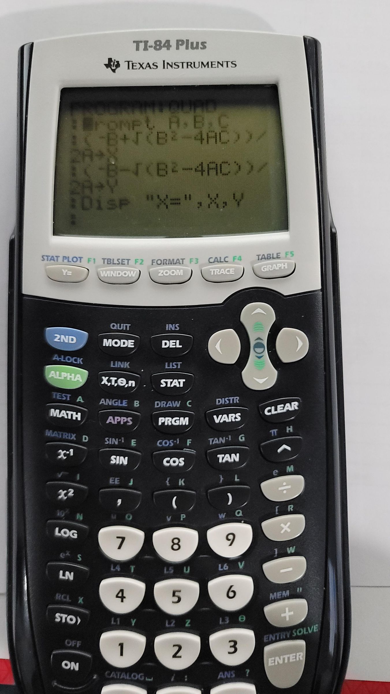 Quadratic Formula for the TI-83 and 84 : 4 Steps - Instructables