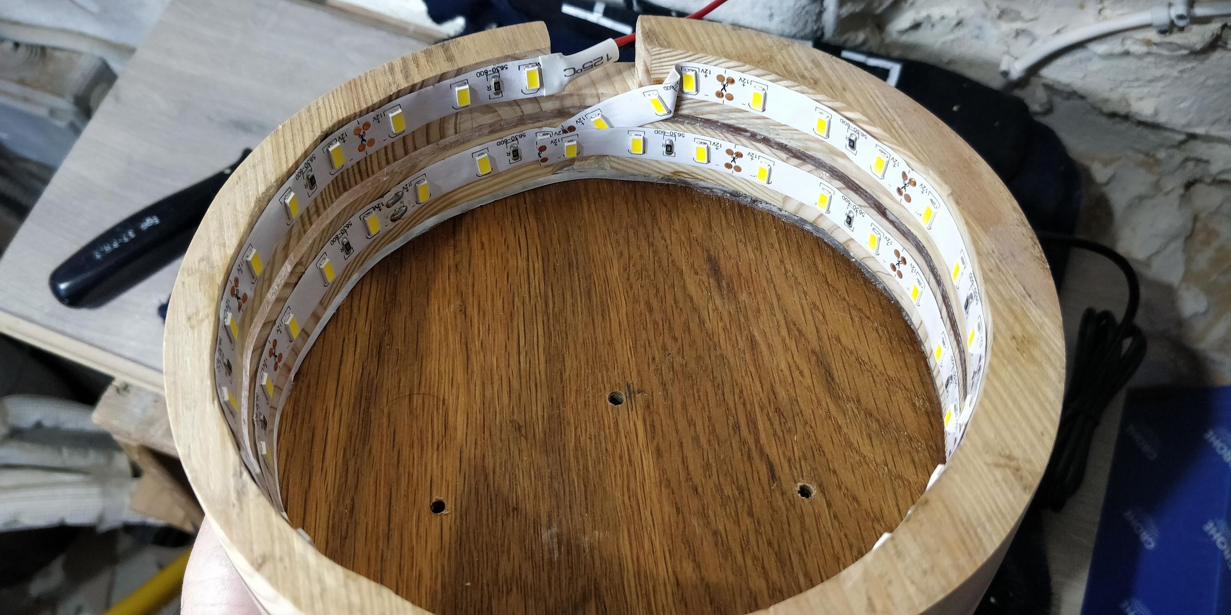 Plug-in Round Wood Wall LED Lamp | Portable Circle Socket Plug Night ...