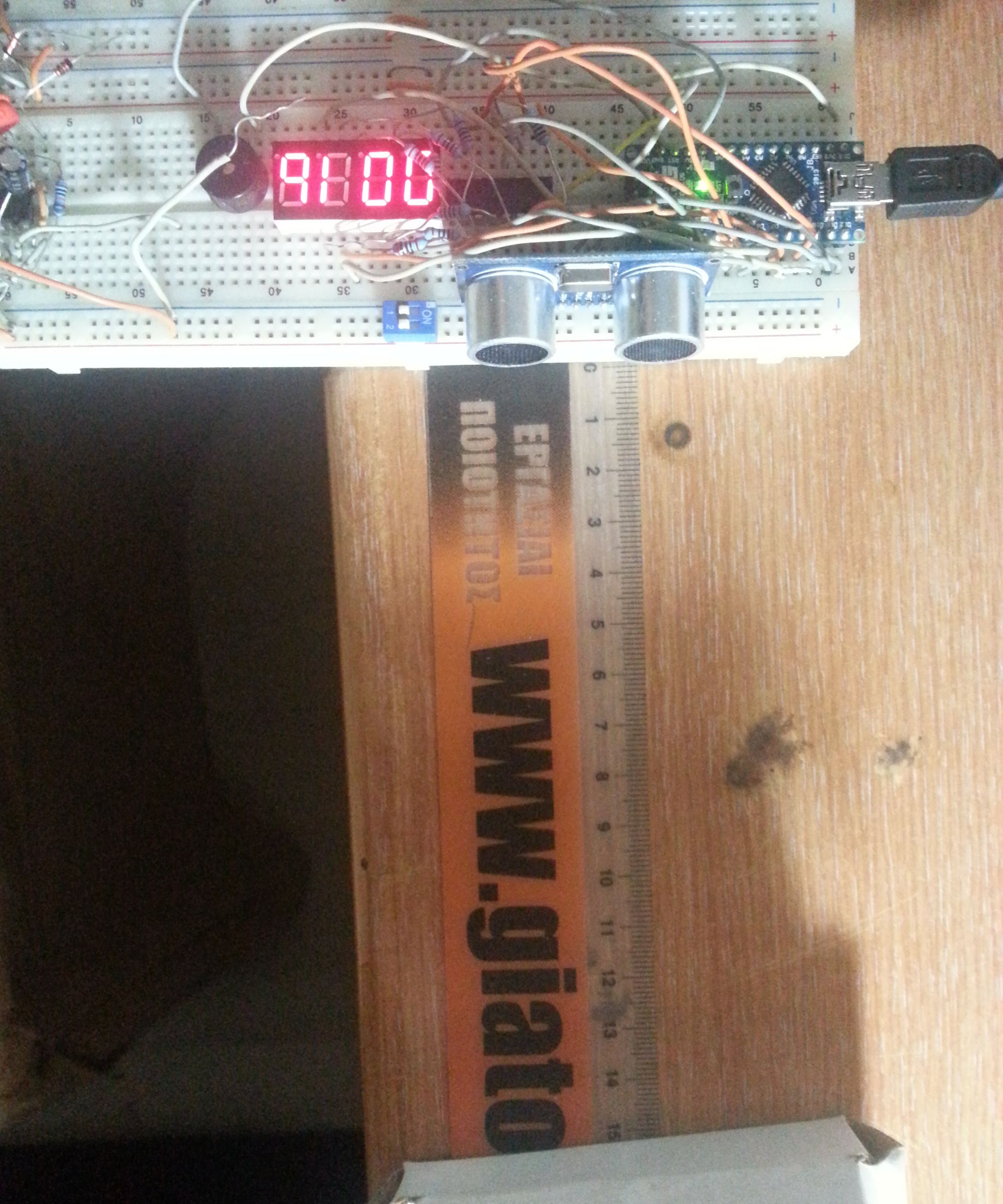 Arduino Nano 7segment 4digit Display Ping Sensor by Sarigiannis : 6 ...