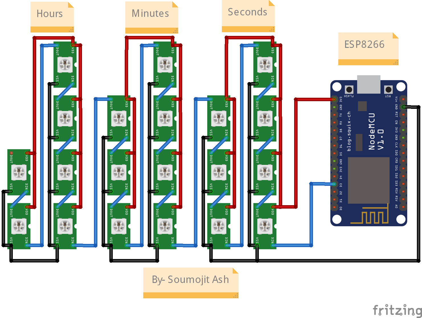 RGB Wifi Binary Clock (ESP8266+WS2812b) : 6 Steps - Instructables