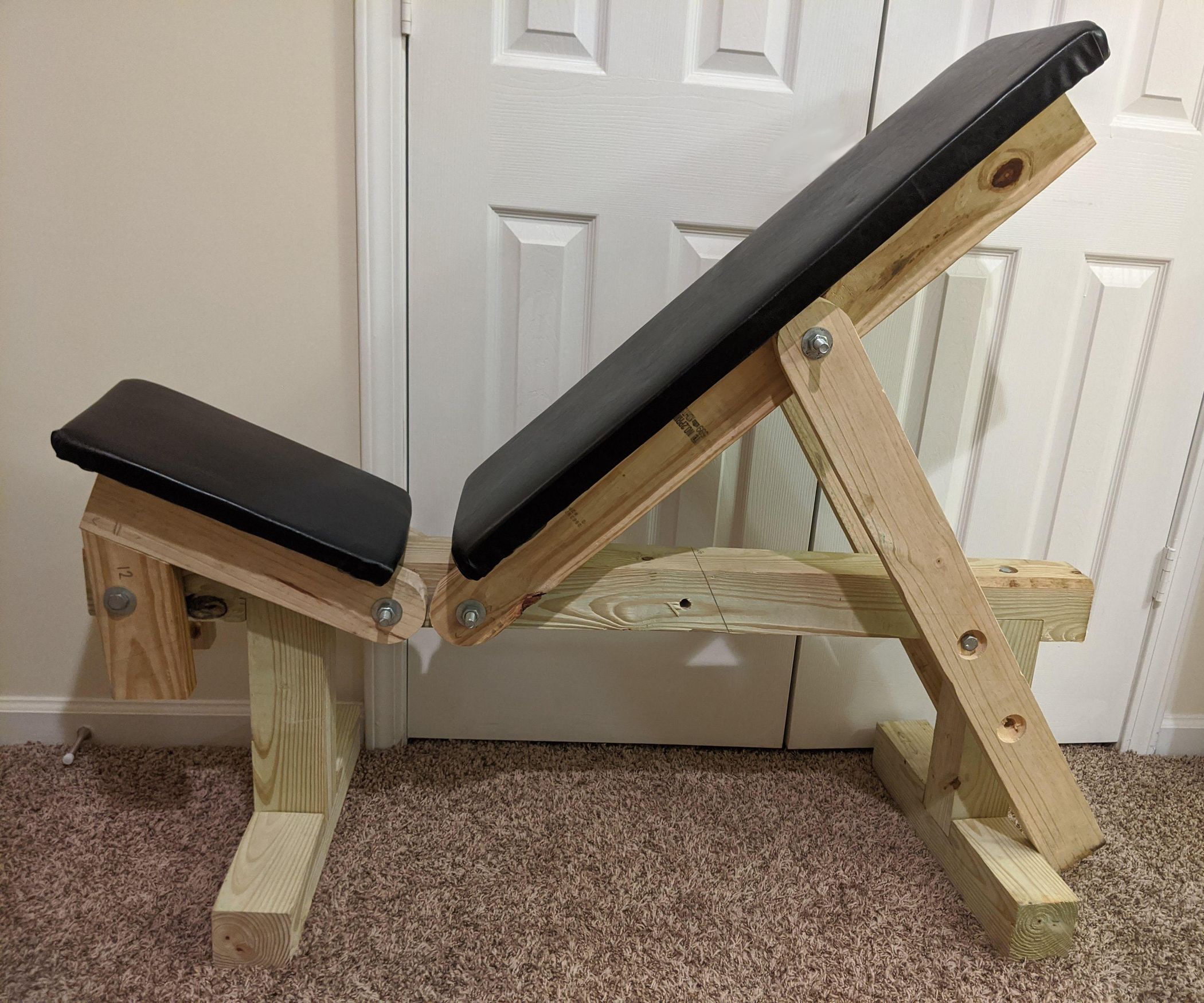 DIY Adjustable Wooden Weightlifting Bench : 12 Steps (with Pictures ...