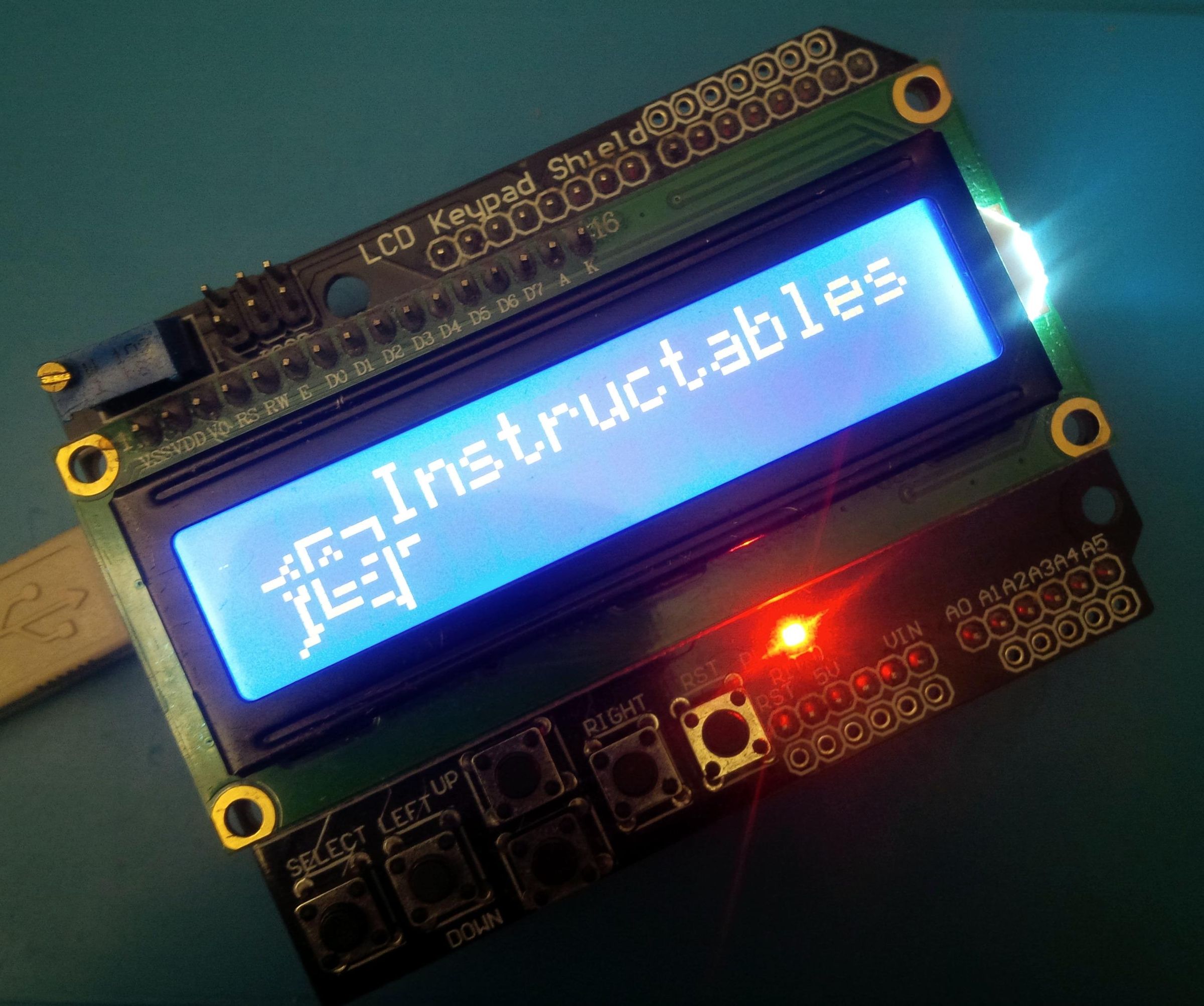 Streaming Video on 1602 Character LCD Display With Arduino : 5 Steps ...