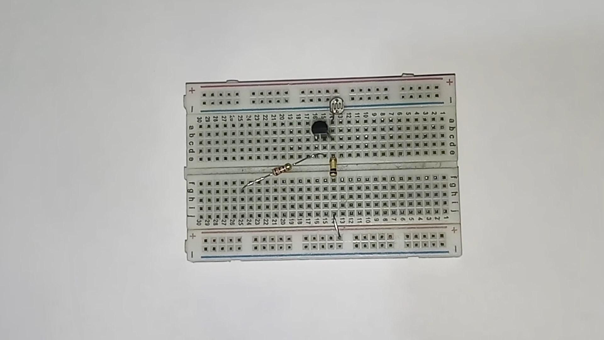 Darkness Sensor Circuit on Breadboard + LIght Detector With LDR : 6 ...