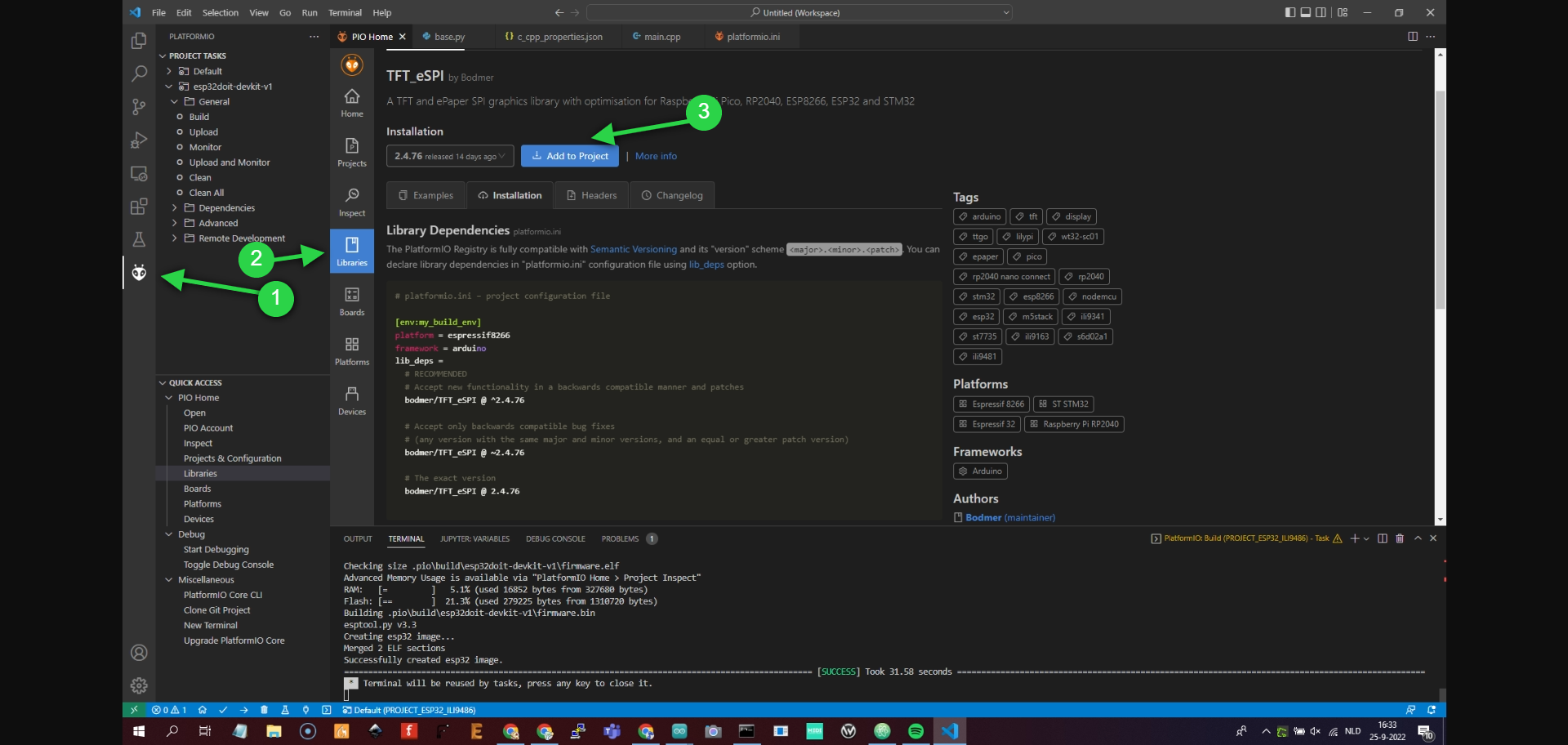 ESP32 and ILI9486 Display - PlatformIO : 5 Steps - Instructables