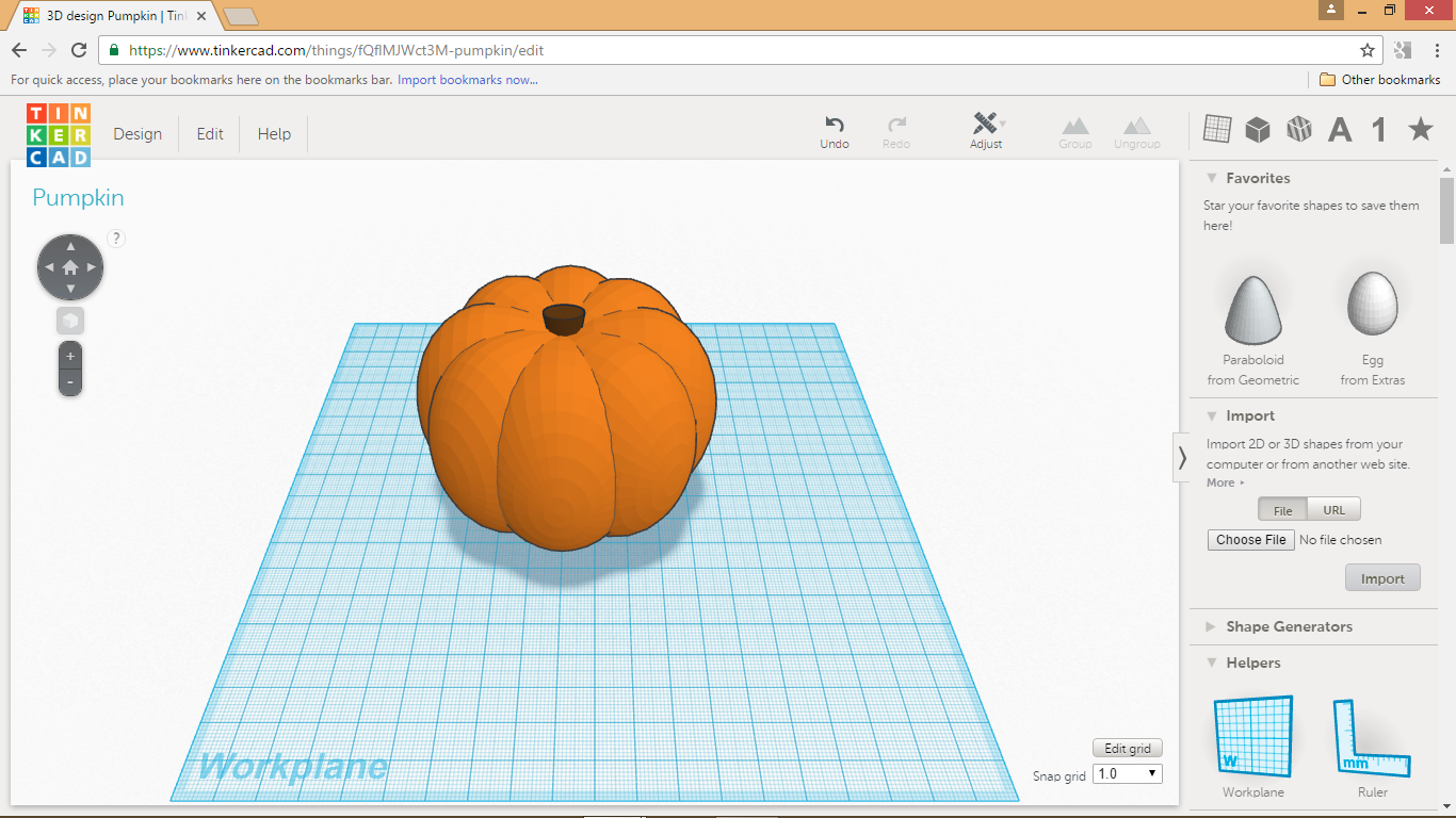 Design a Pumpkin in Tinkercad : 7 Steps (with Pictures) - Instructables