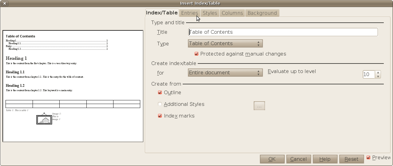 How to Create a Table of Contents in OpenOffice/LibreOffice : 9 Steps ...