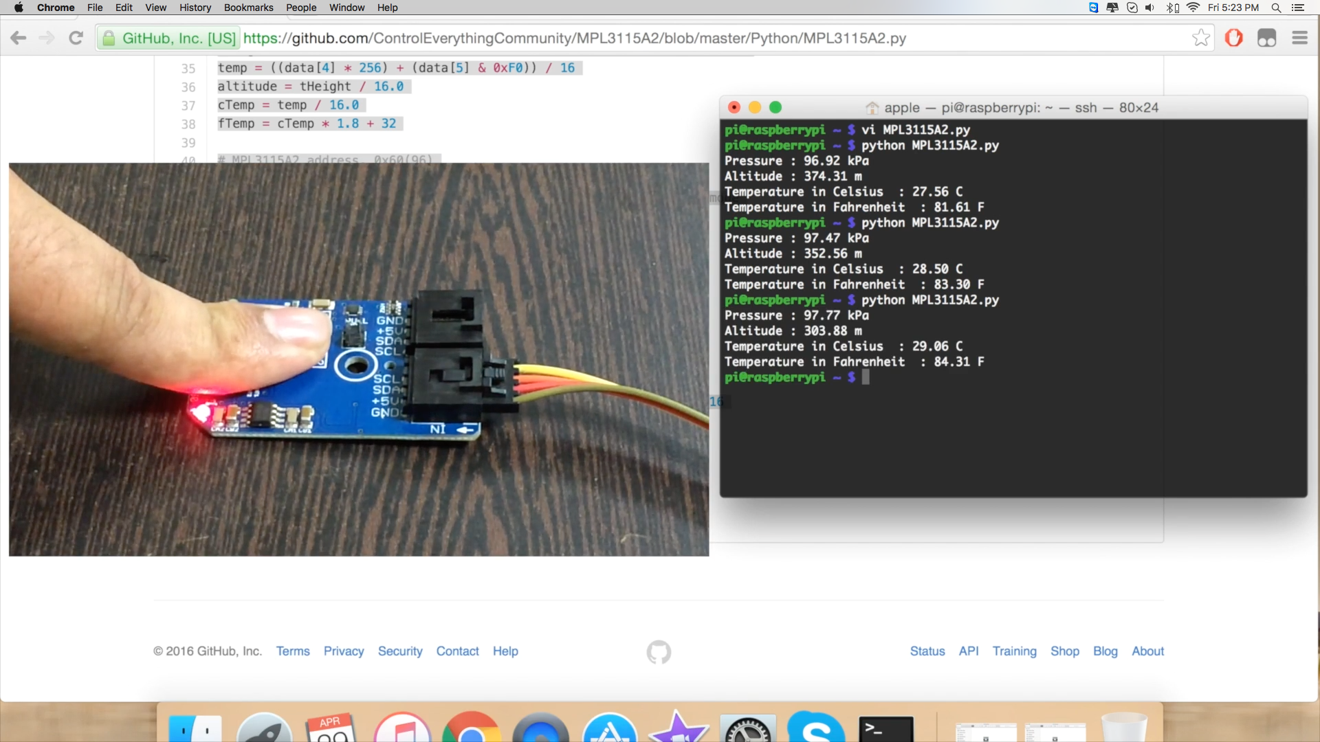Altitude, Pressure and Temperature Using Raspberry Pi With MPL3115A2 : 6 Steps - Instructables