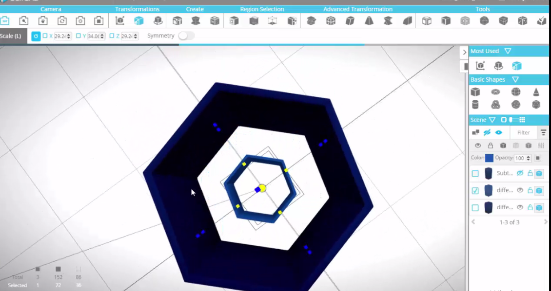 Modeling a Printable Stackable Hexagon Model in SelfCAD : 12 Steps ...