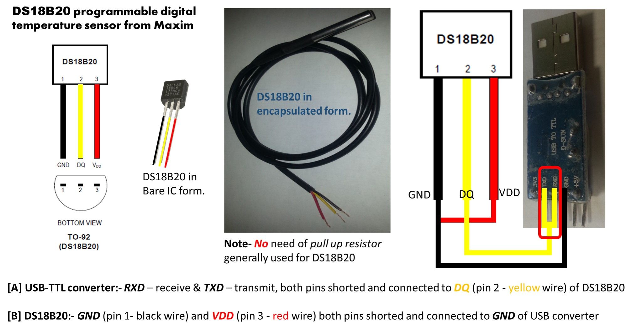 Quick Digital Thermometer Using Cheap USB to TTL Converter and DS18B20 - WITHOUT Arduino or ...
