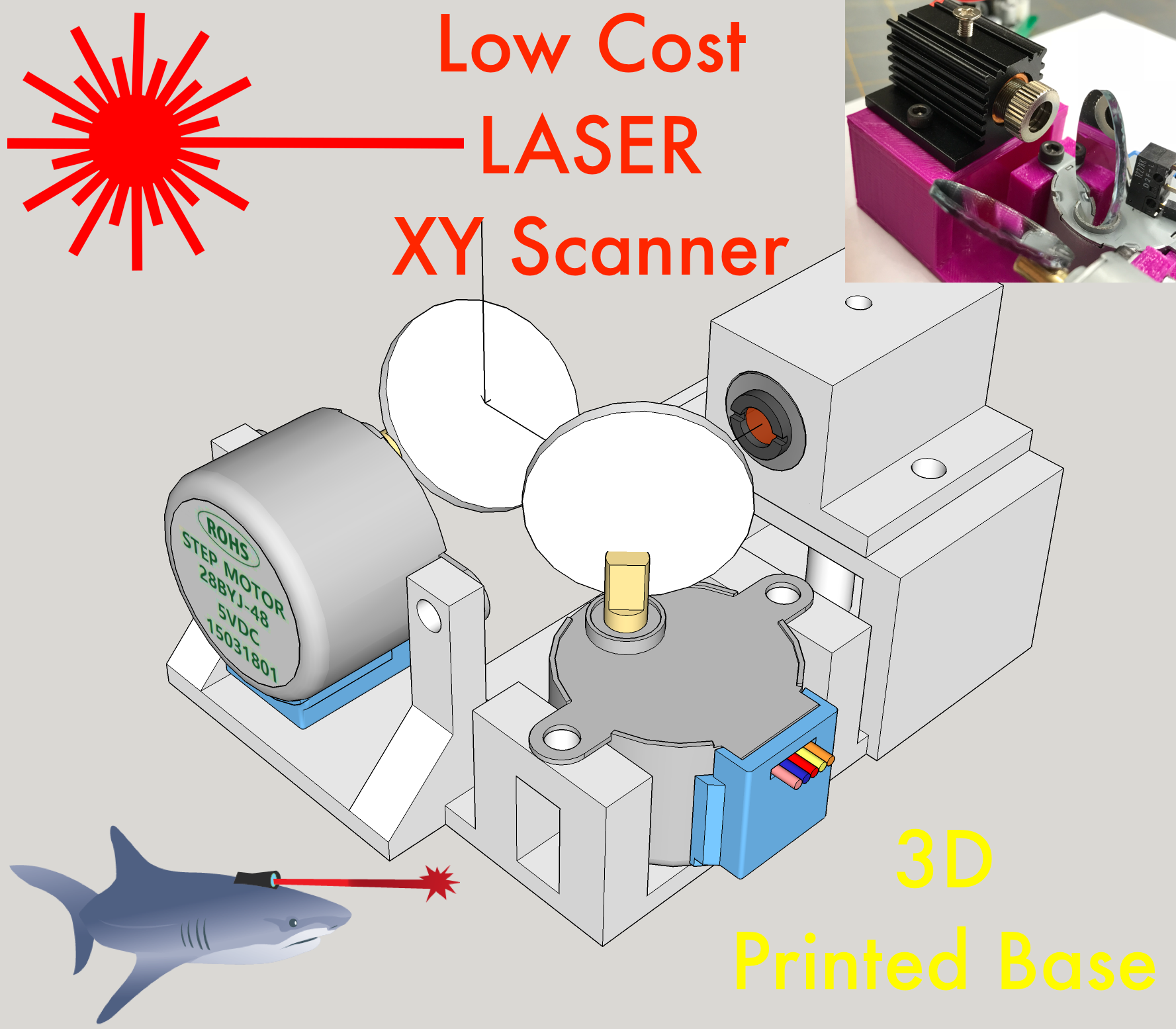 3D Printed Laser XY Scanner - Draw, Cut, Engrave, or Scan : 15 Steps ...
