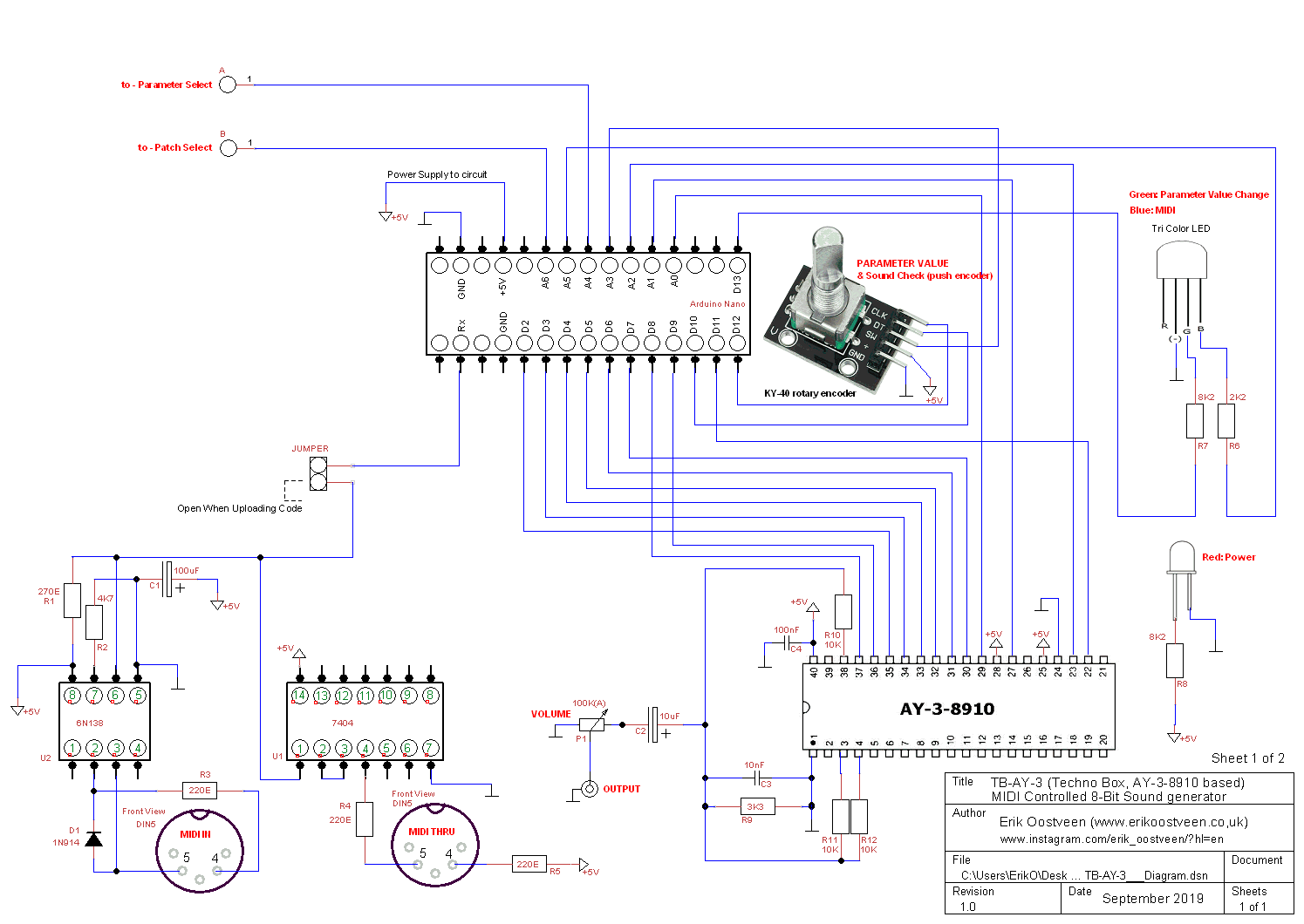 MIDI/Arduino Controlled 8-Bit Sound Generator (AY-3-8910) : 5 Steps ...