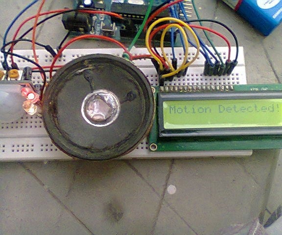 Home Security Alarm or a Motion Detector Using Arduino,P.I.R Sensor and LCD. : 5 Steps ...