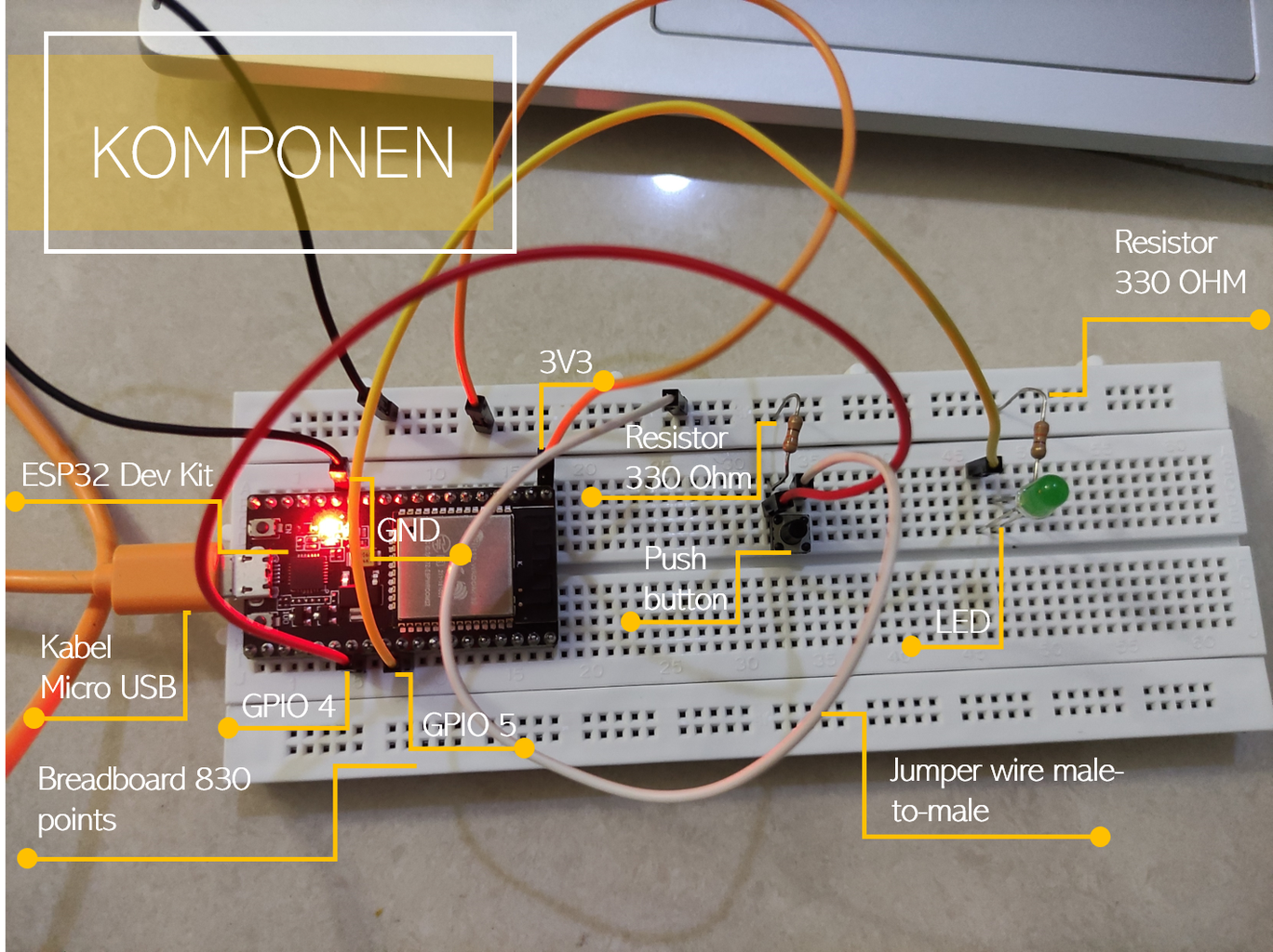 Tutorial Esp32 Membaca Digital Input Push Button Untuk Mengatur