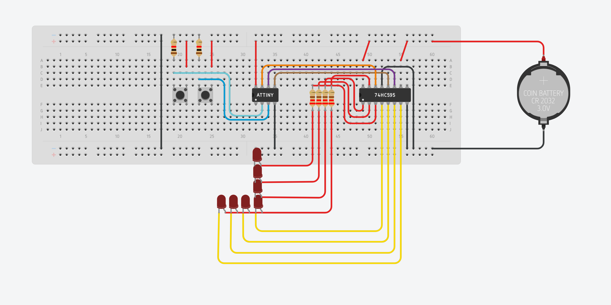 Simple Binary Clock Using Attiny85 : 10 Steps - Instructables
