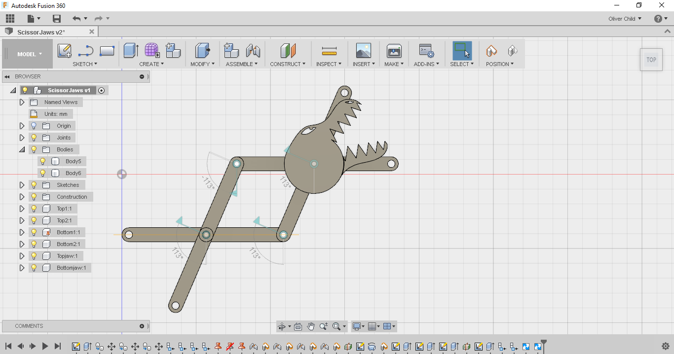 Designing Scissor Jaws in Fusion : 11 Steps (with Pictures) - Instructables