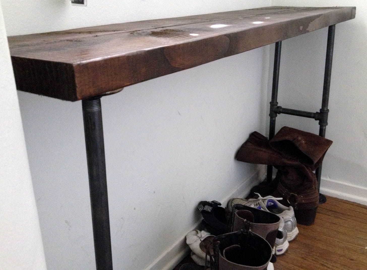 Easy Modern Black Iron Pipe Bench / Entryway Table (with Pictures ...