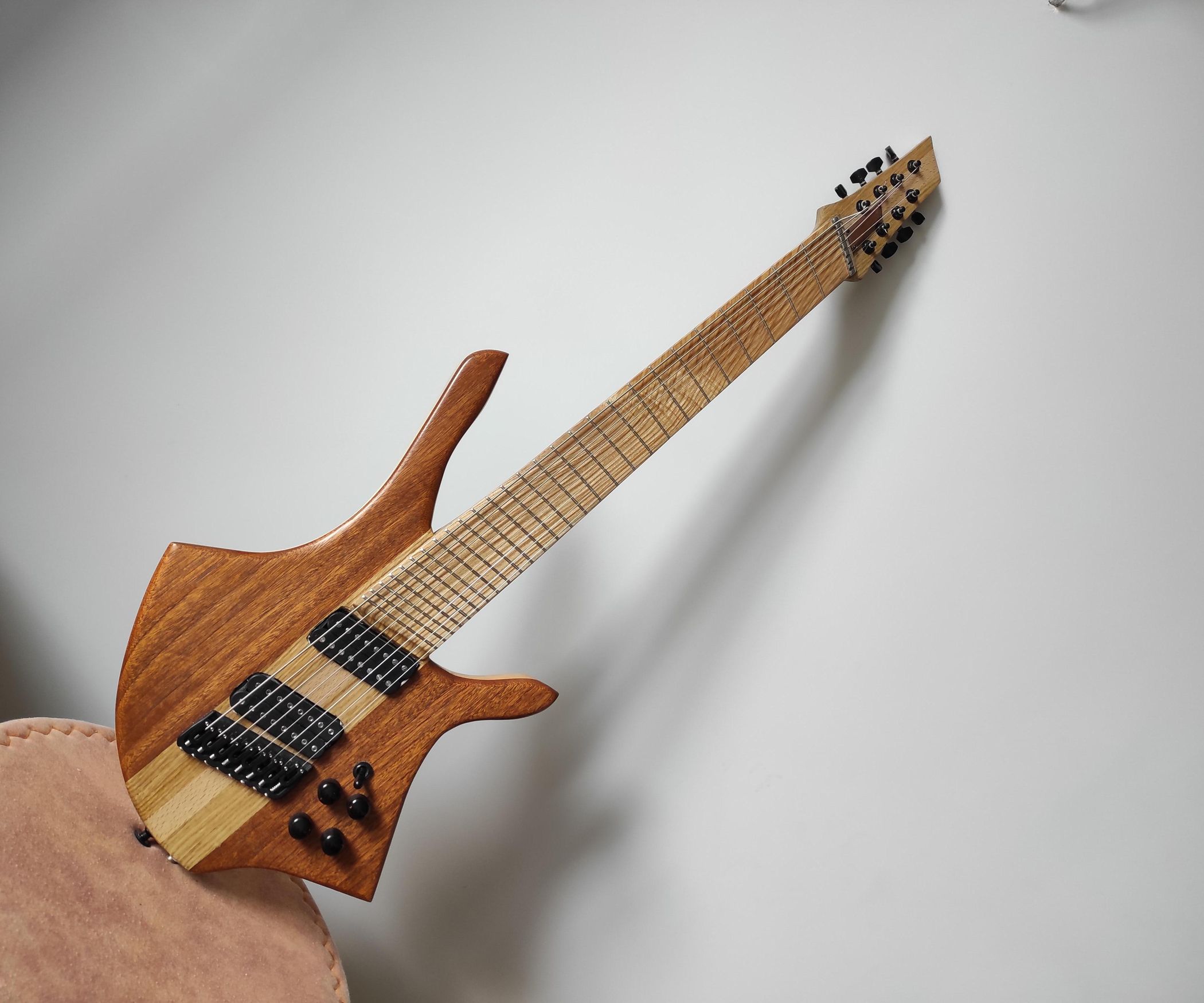 Body-trough Pickup Mount in Case of 8-string Multi-scale Recycle Wood ...