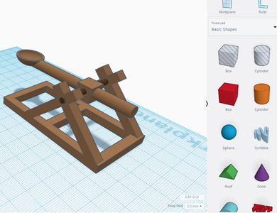 Miniature 3D Printable Catapult Using Tinkercad (move) : 5 Steps (with ...