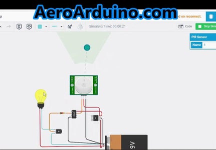 Arduino Automatic Motion Detection Activated Lamp With PIR Sensor on Tinkercad Simulation : 6 ...