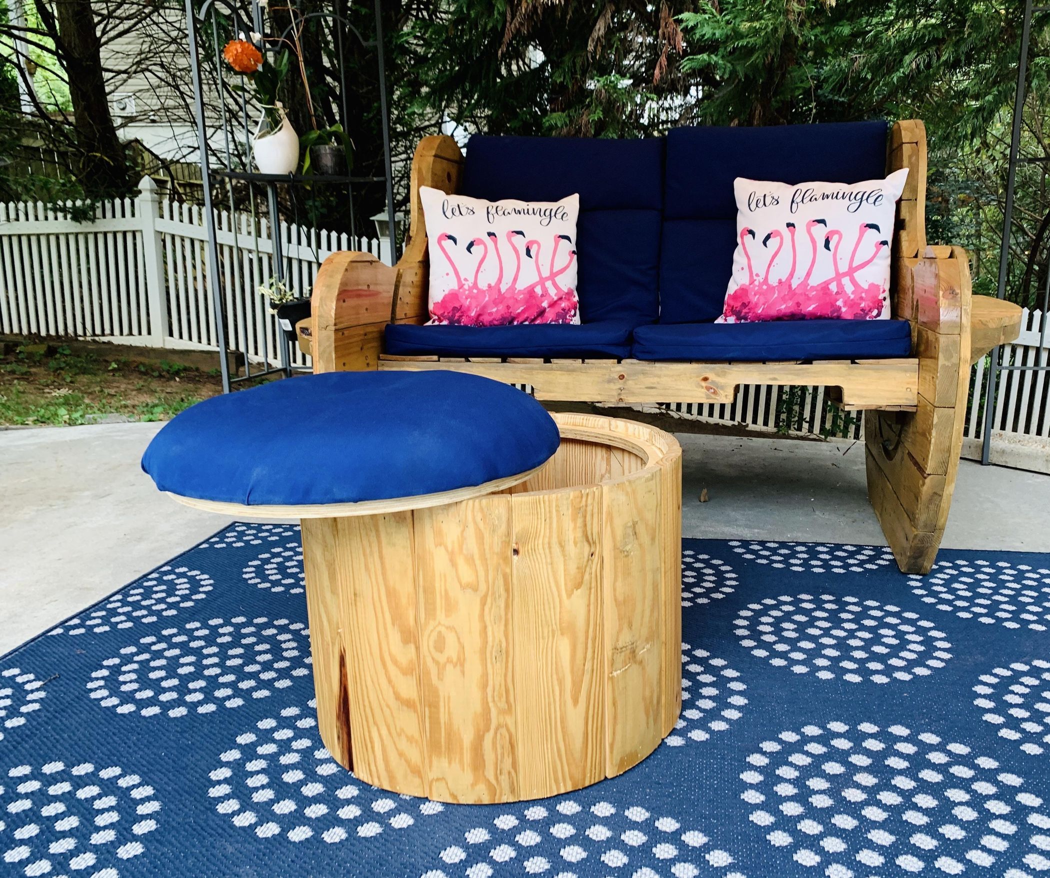 Upcycled Cable Spool Ottoman With Storage : 6 Steps (with Pictures ...