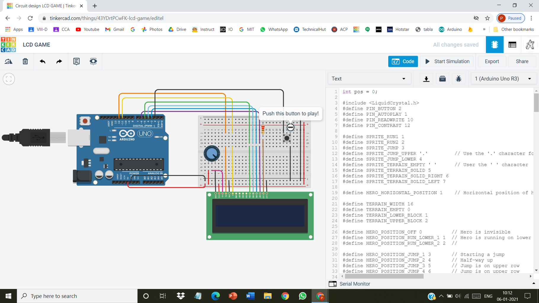 Arduino Lcd Game On Tinkercad Circuits 5 Steps With Pictures