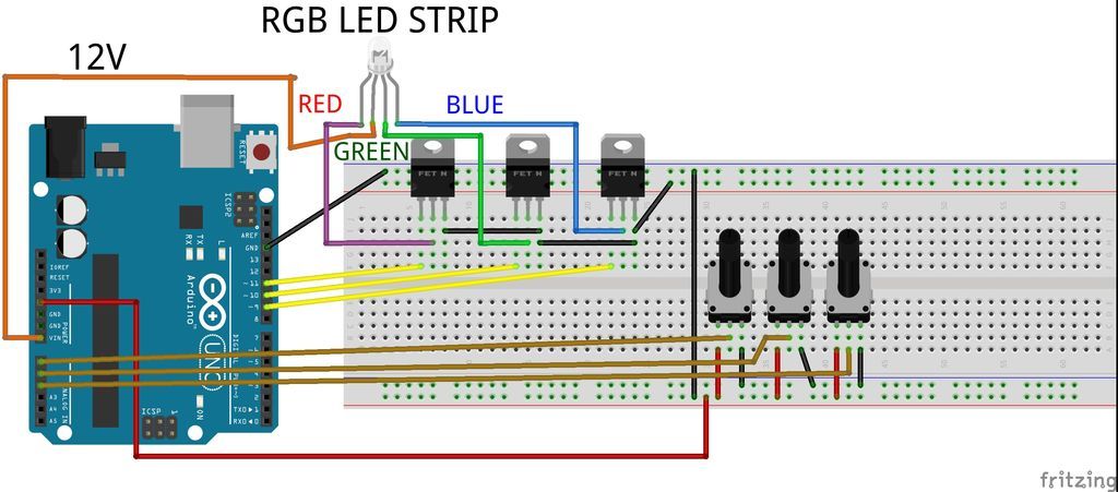 Driving RGB LED Strip Using Arduino | Trybotics