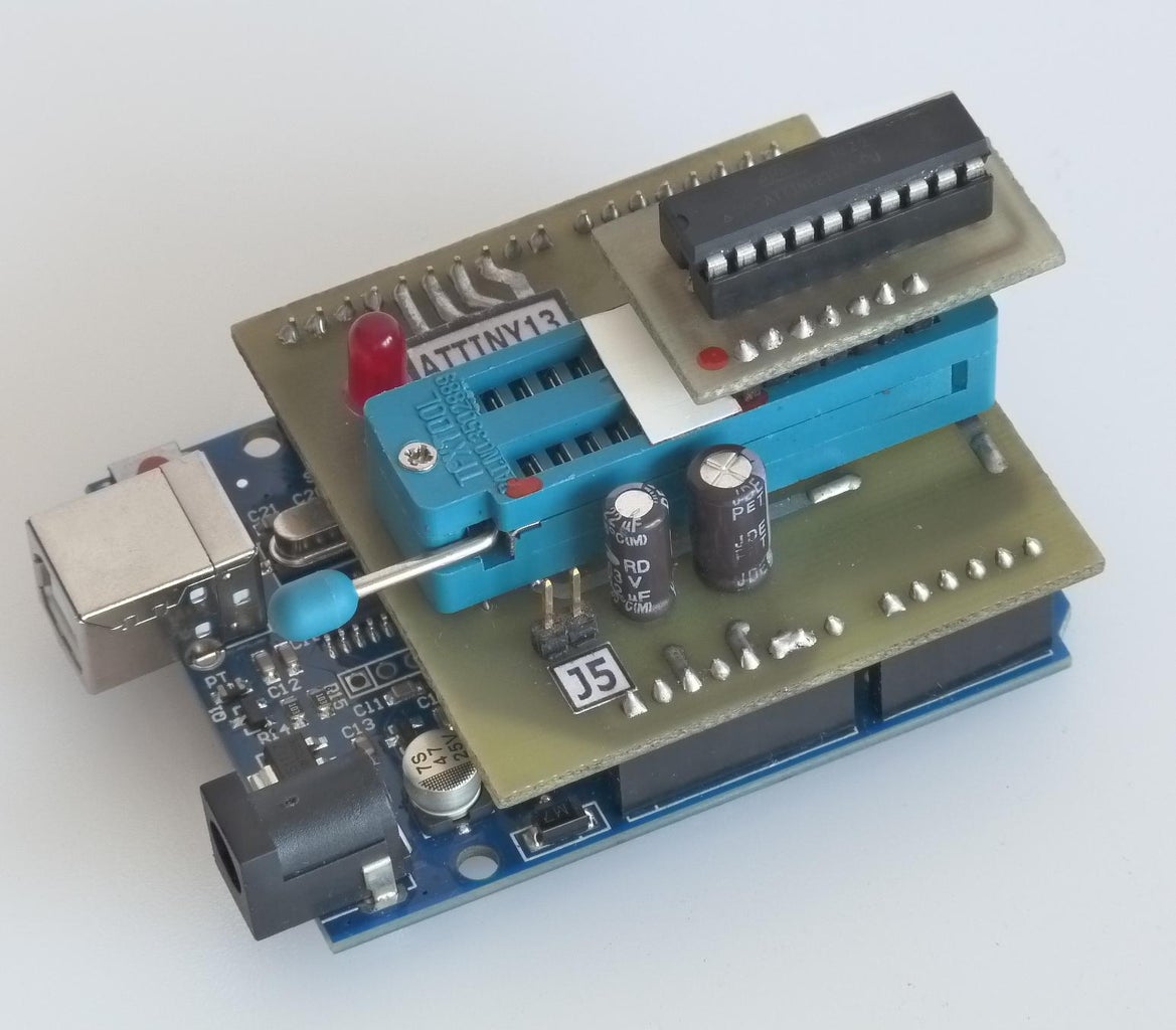 A Tiny Programmer For Attiny Microcontrollers With Arduino Uno Part1 Older Attinys 8 Steps