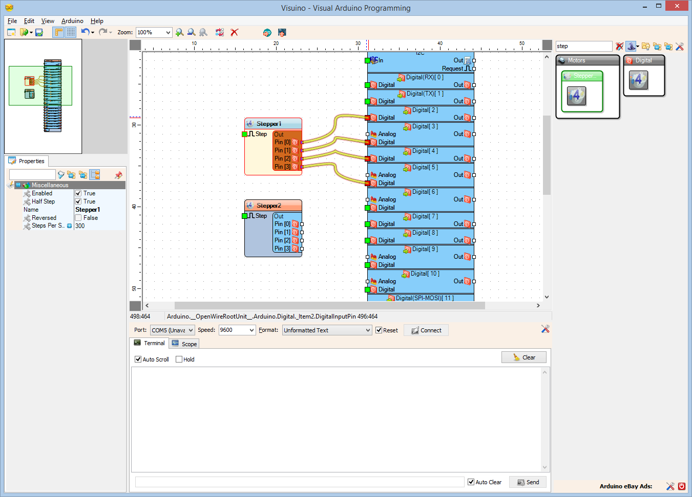 Arduino Nano and Visuino: Control 2 Stepper Motors With Joystick : 11 ...