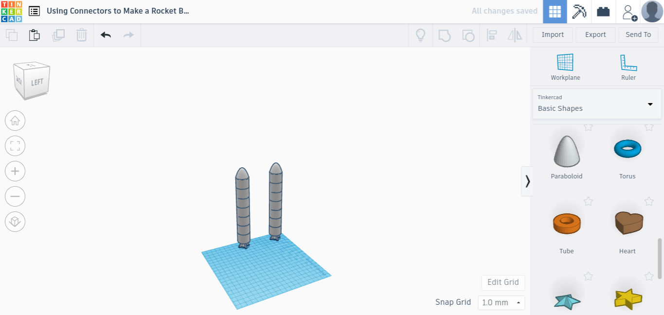 How to Make a Rocket Using Connectors in Tinkercad (Connectors) : 12 ...