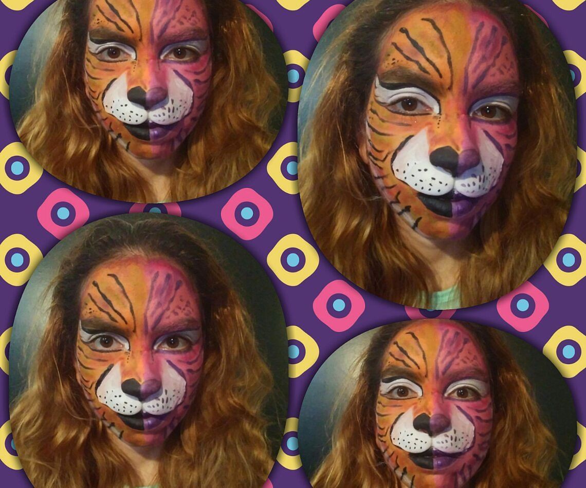 two tone tiger face paint DIY Project - Step-by-Step DIY Project ...