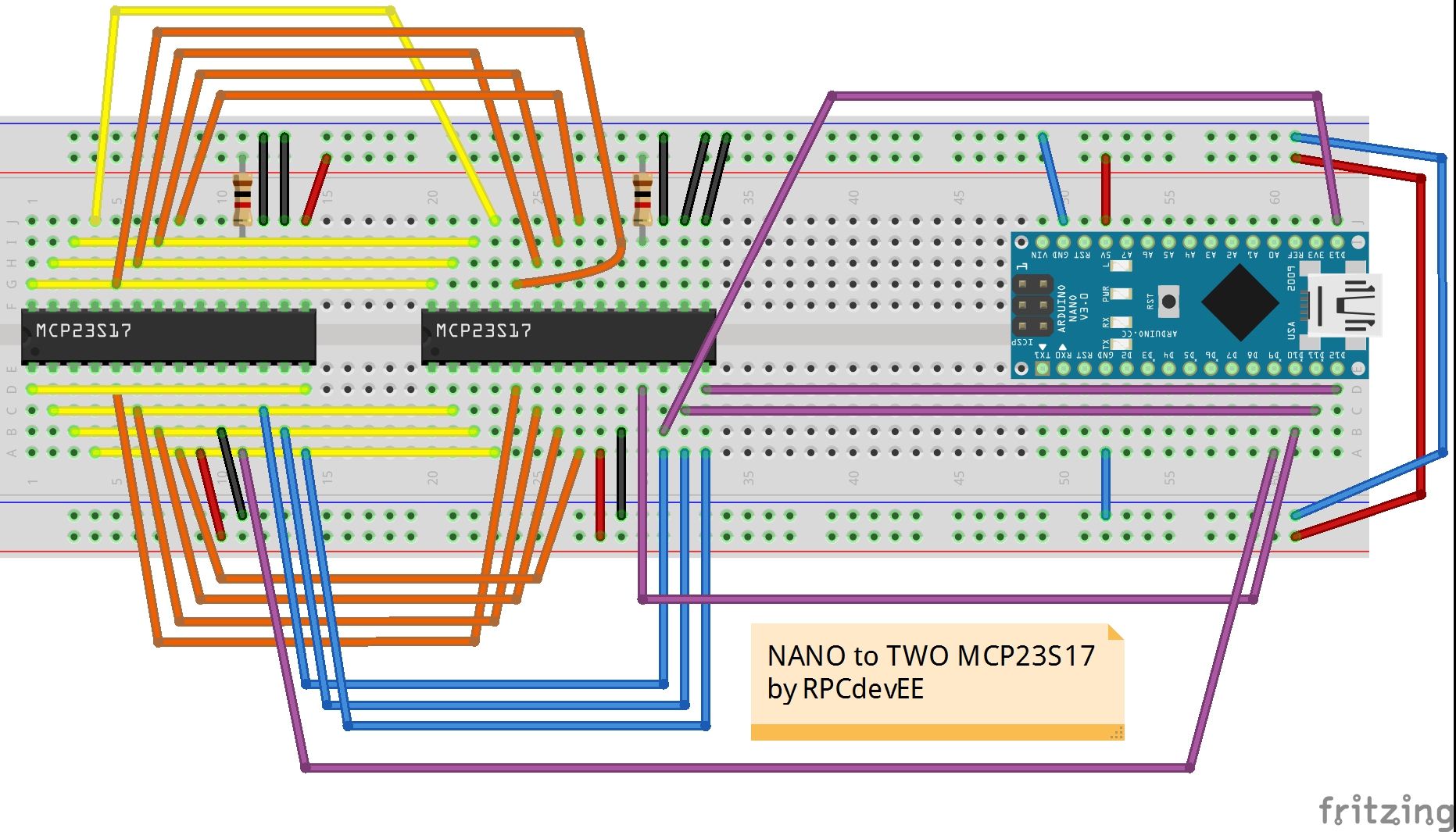 Arduino NANO Tests 2 MCP23S17 IO Xpanders - Instructables