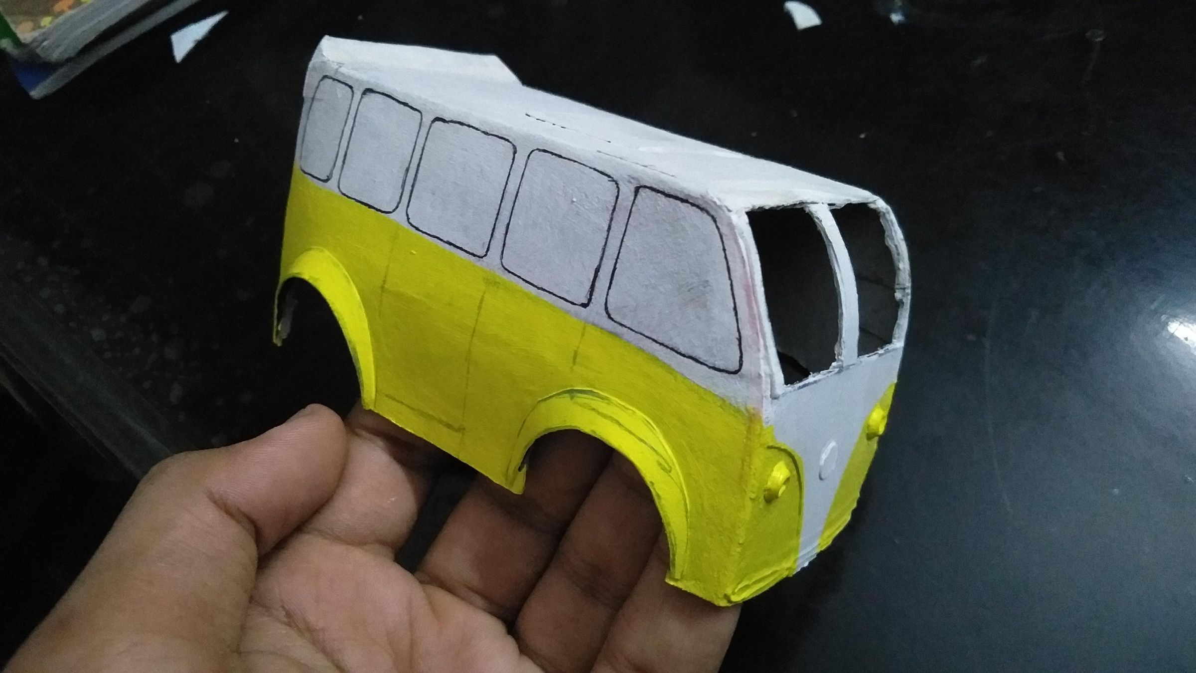 VW Mini Bus Model From Cardboard Box : 7 Steps (with Pictures ...