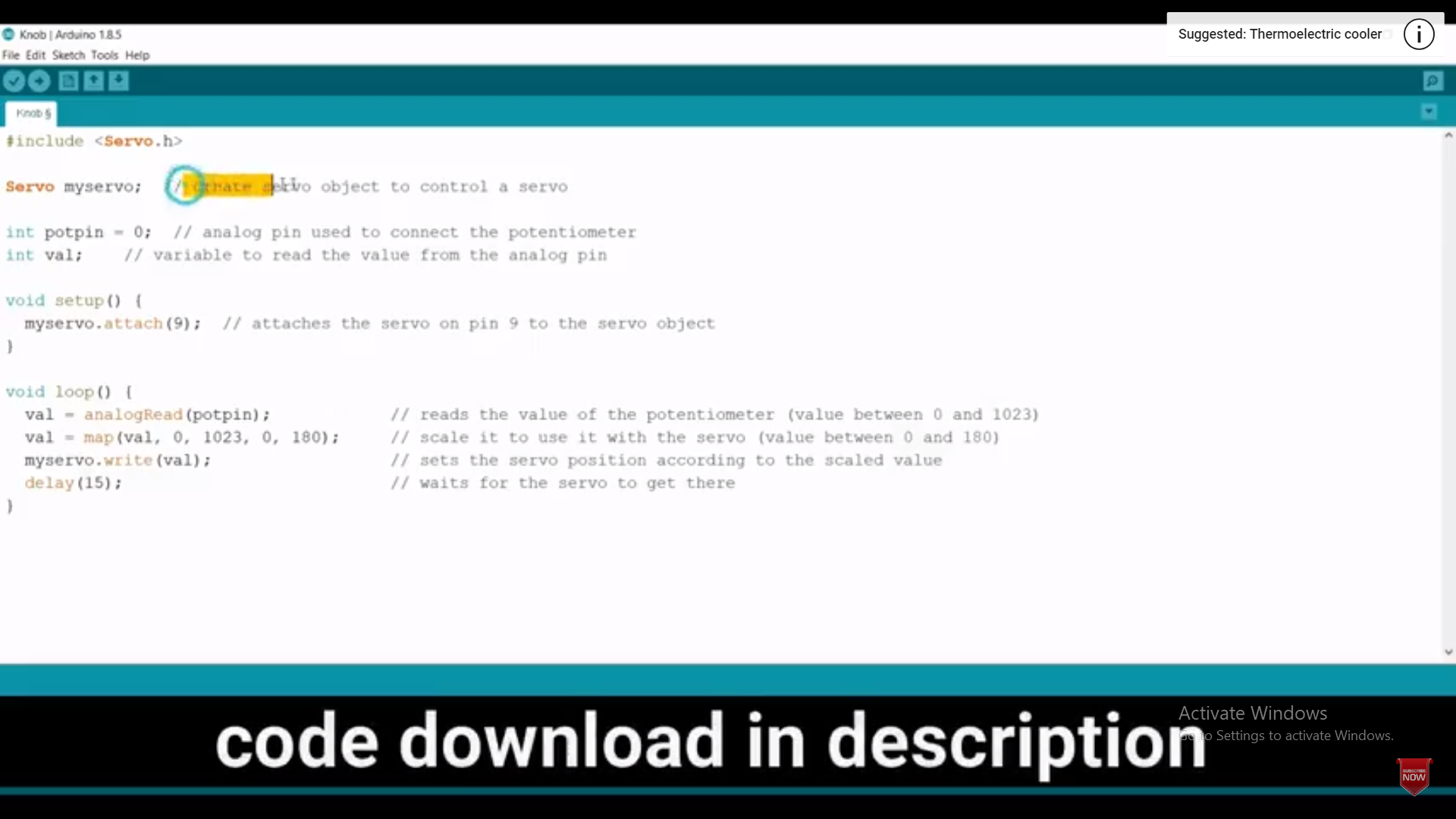 Arduino Tutorial - Servo Motor Control With Joystick : 4 Steps ...