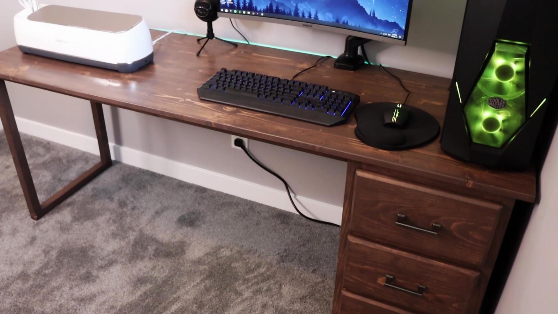 DIY Computer Desk | Cable Management, Storage, LED's : 13 Steps (with ...