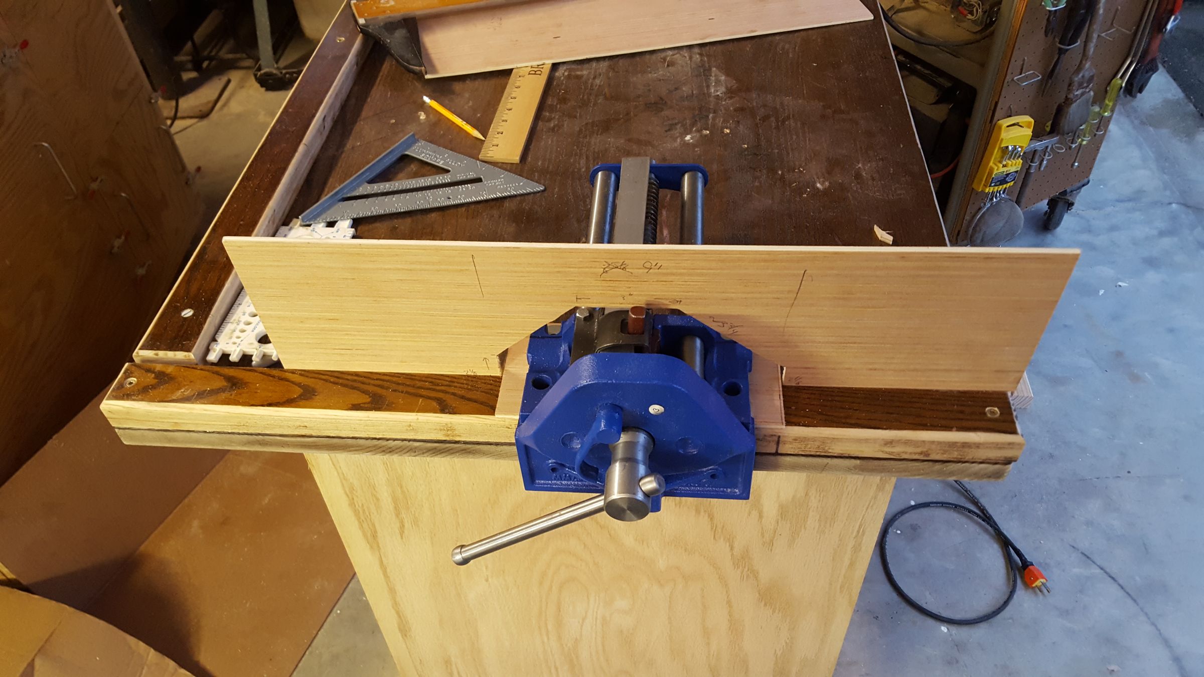 Workbench With Drawers, Power, and Wood Vise : 15 Steps (with Pictures ...