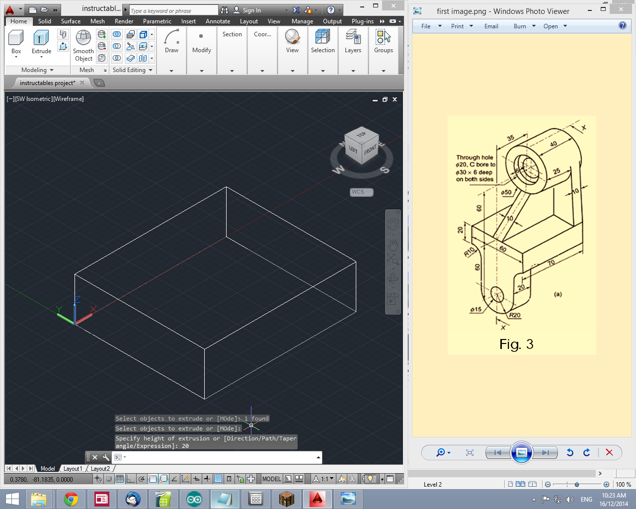 Modeling a 3D Object in AutoCAD 2014 : 10 Steps (with Pictures ...