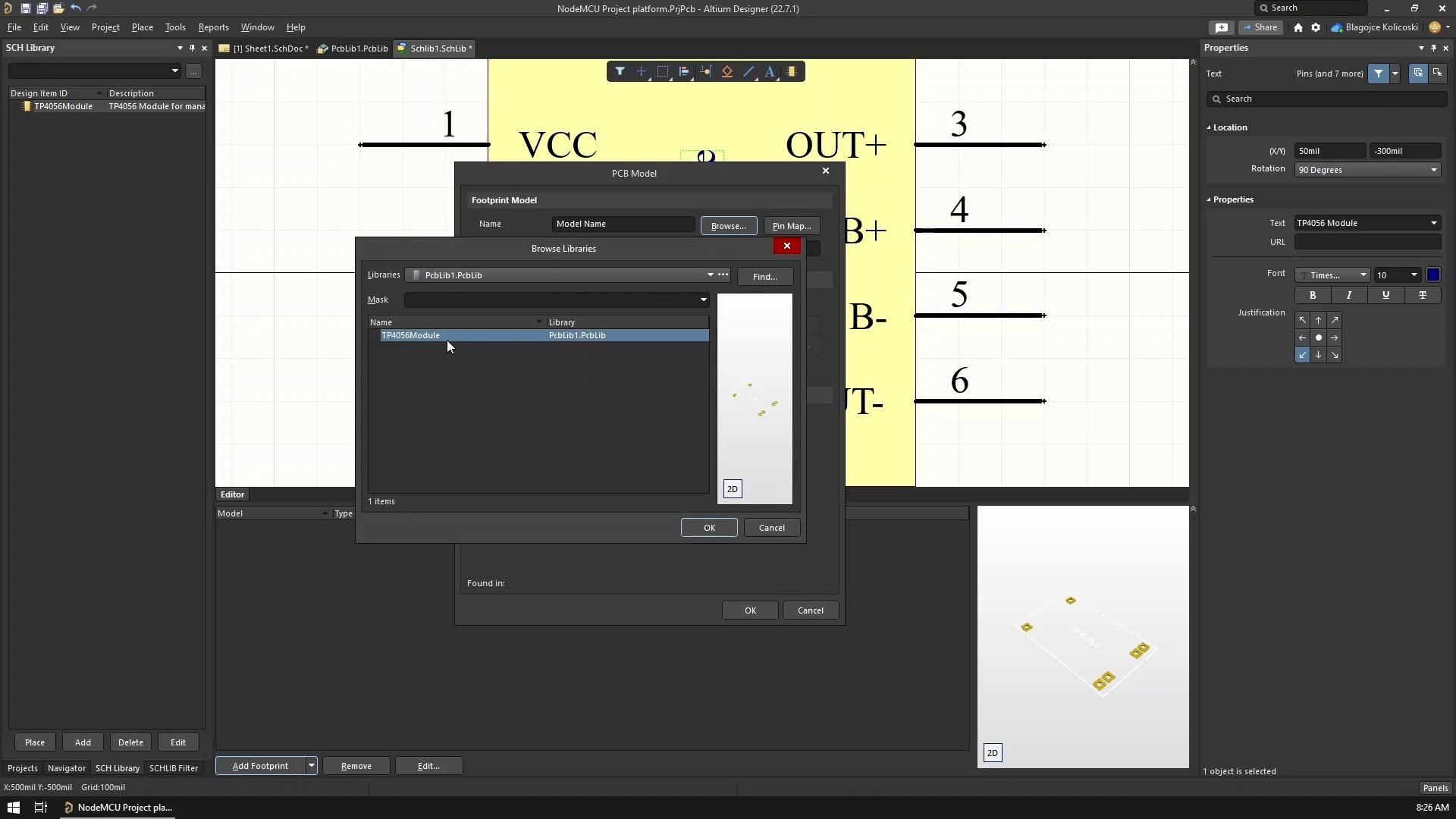 Custom Footprint for TP4056 Module in Altium Designer : 3 Steps ...