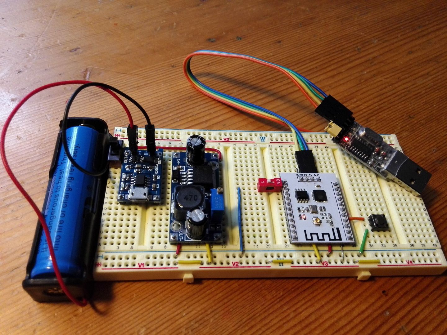ESP8266 - Li-Ion Battery Rechargeable Battery Power Solution : 4 Steps ...