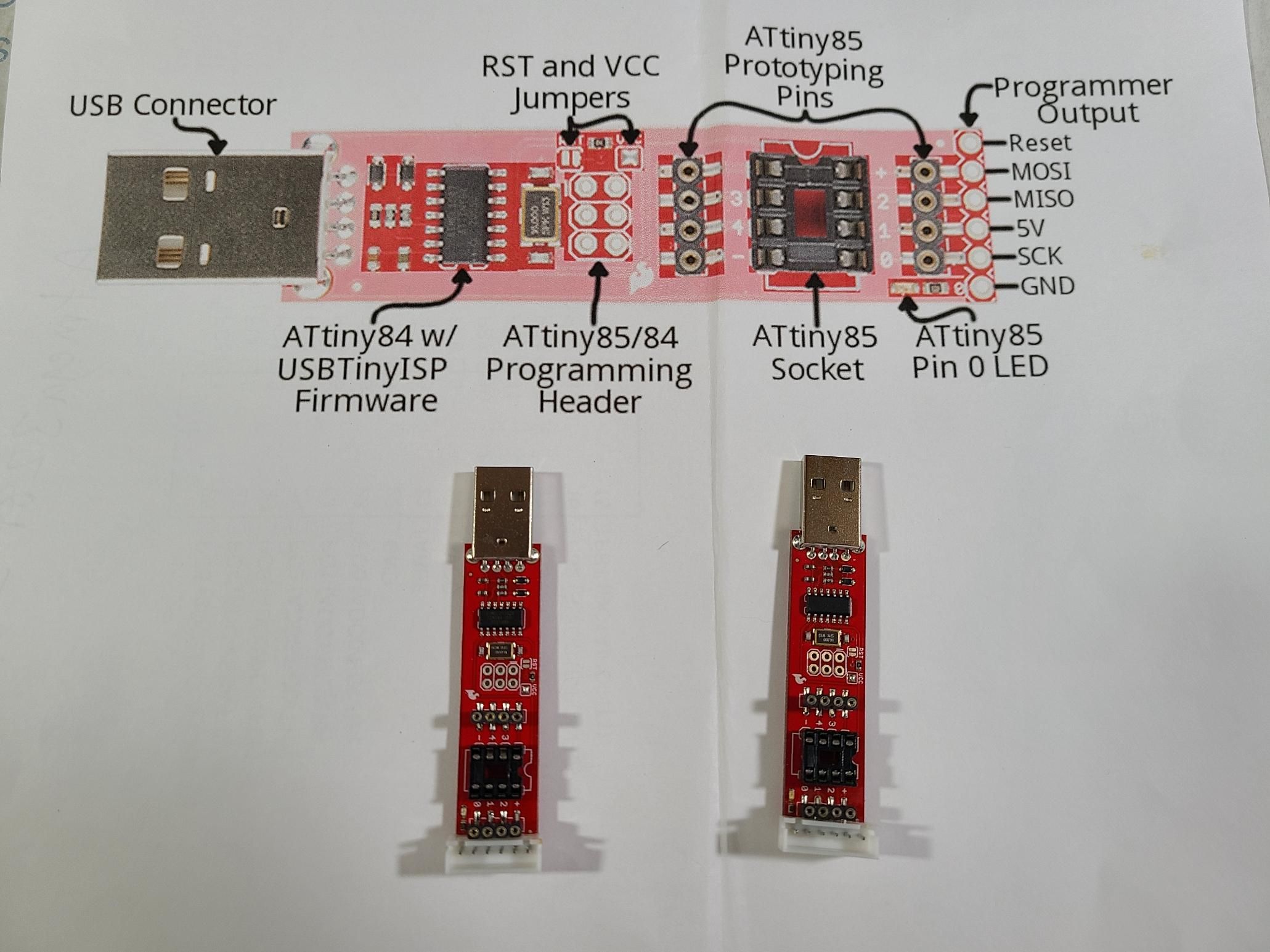 Attiny85, Attiny84 and Atmega328 Programming Boards for Use With SparkFun AVR Programmer. : 6 ...