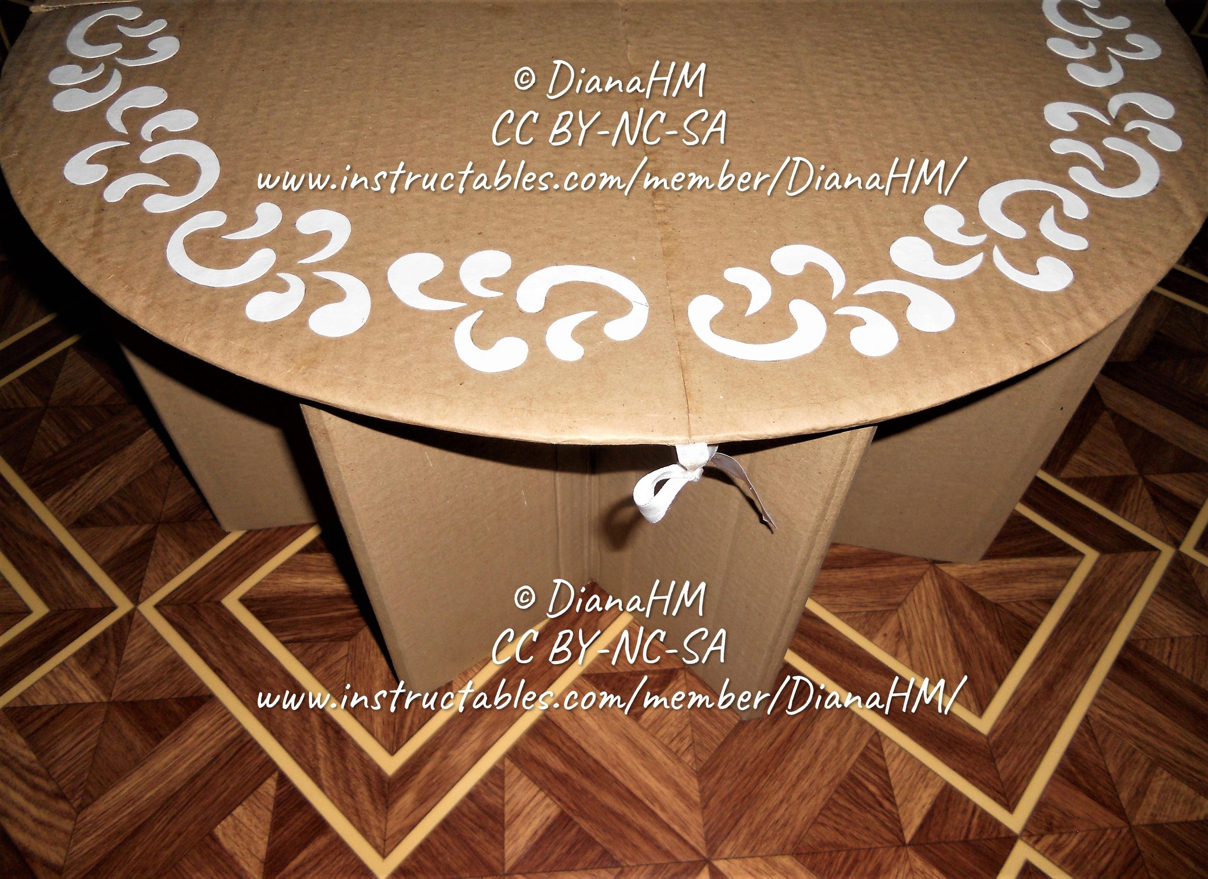 Portable Foldable Cardboard Stool-Table : 10 Steps (with Pictures ...